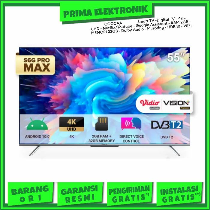 Jual Coocaa TV Led 4K UHD Smart Android TV 55 Inch S6G PROMAX 55S6G Pro Max - Kota Tangerang ...