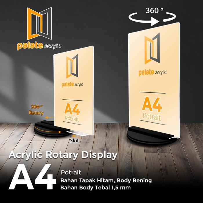 Jual Akrilik Tempat Brosur Putar / Stand Brosur Meja Putar A4 di Seller ...