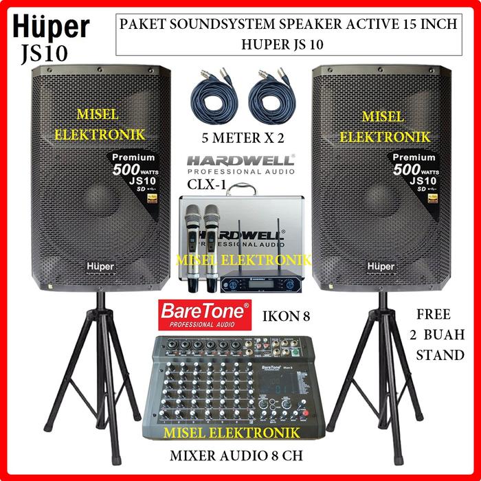 Jual SPEAKER AKTIF 15 INCH HUPER JS10 USB BLUETOOTH 500 WATT ORIGINAL ...