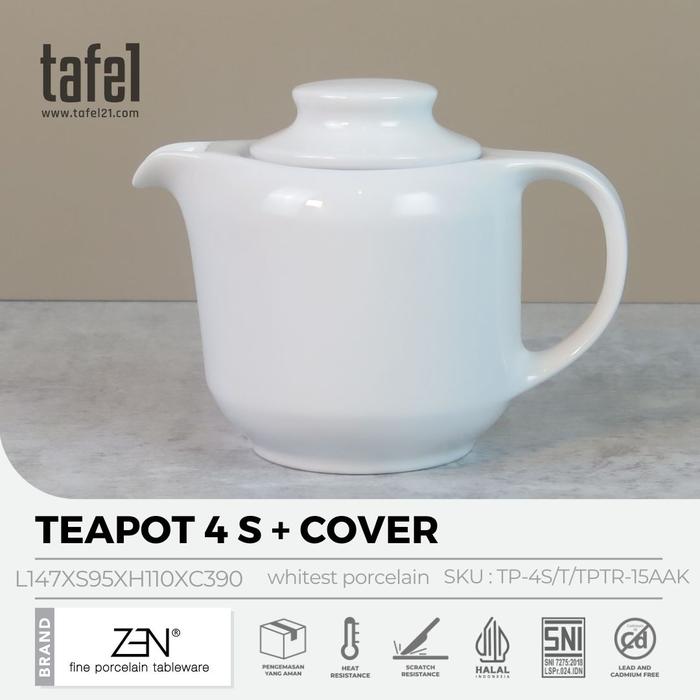 Promo ZEN Teko Keramik / Tea Pot 4 S + Cover HORECA 390 ml - Jakarta Barat - TAFEL21 | Tokopedia
