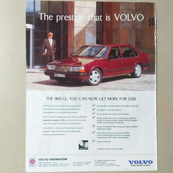 Jual Iklan jadul Mobil Volvo 960 GL - original dari majalah thn 1994 ...