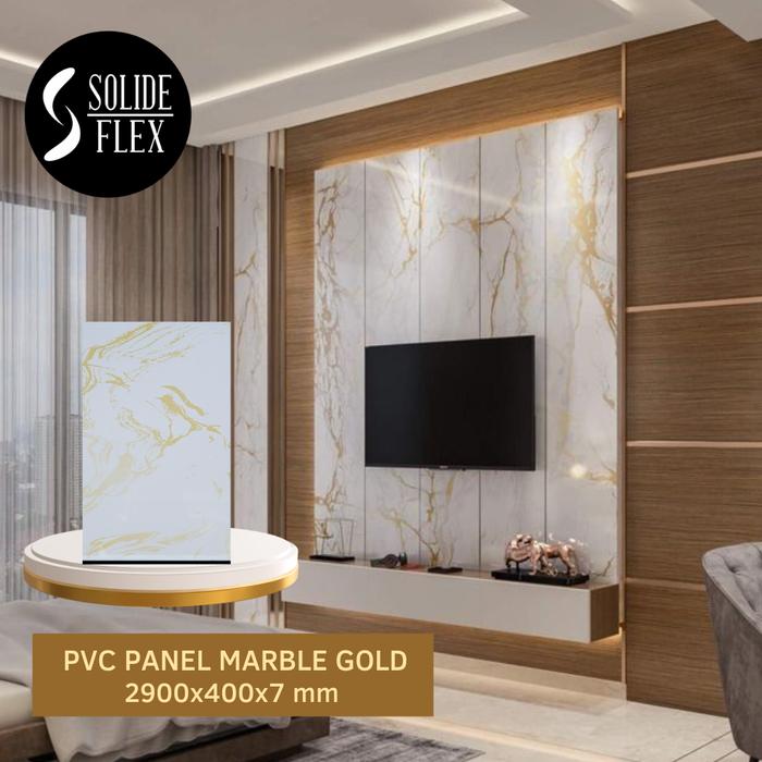 Jual PVC Wall Panel Motif Marble Gold/Emas 2900 x 400 x 7 mm - Kota ...