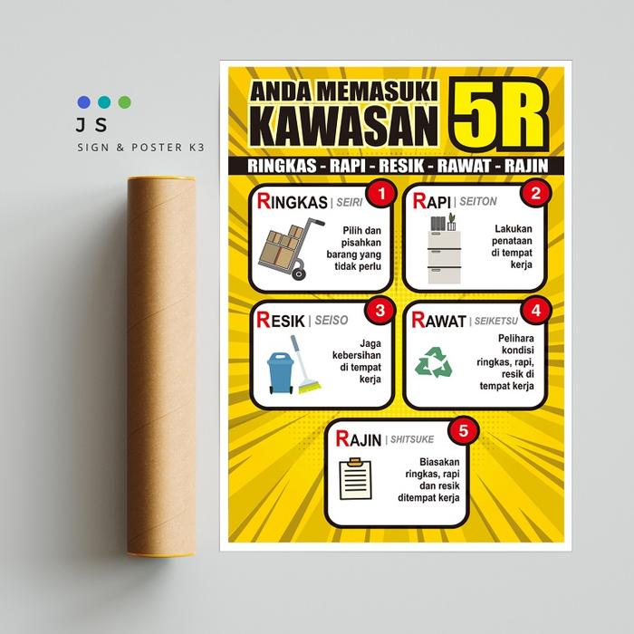 Jual POSTER SAFETY K3 - KAWASAN 5R UKURAN A1 - Kuning - Kota Malang - JS Sign | Tokopedia