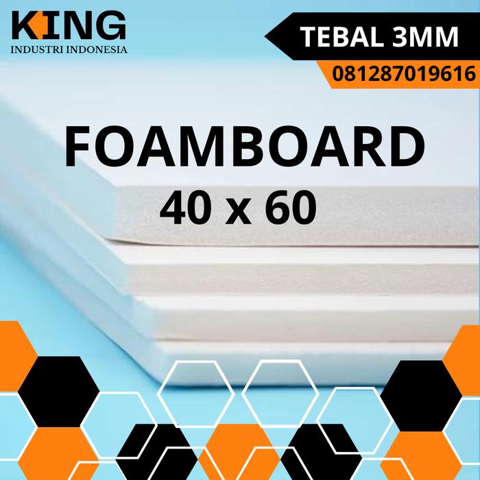 Jual foam board core lembaran / foamboard sheet 3mm 40cm x 60cm ...