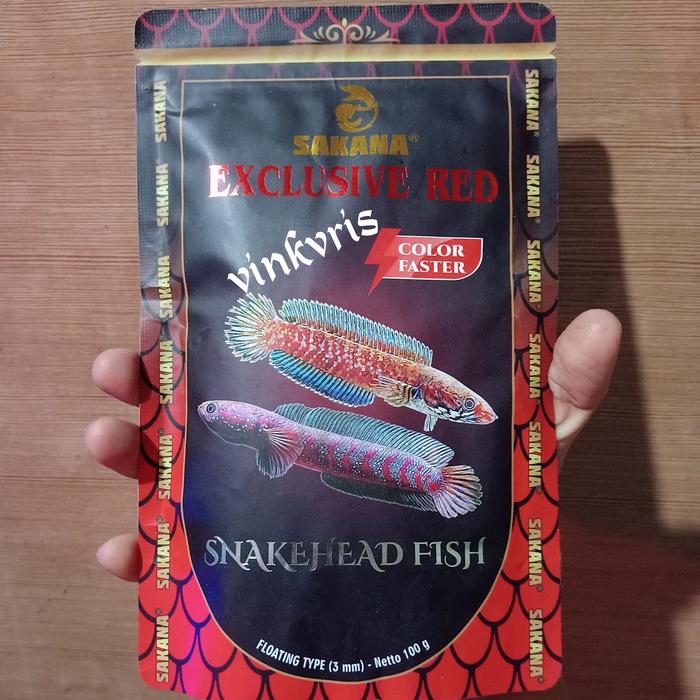 Jual sakana exclusive red chana 100gram pakan ikan chana atau ...