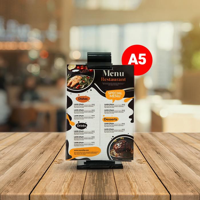 Jual Gantungan Menu Akrilik, Acrylic Menu Stand Resto, Display Menu A5 ...