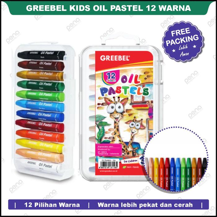 Jual Crayon Greebel 12 Warna Oil Pastel / Krayon Mewarnai Grebel 12 ...