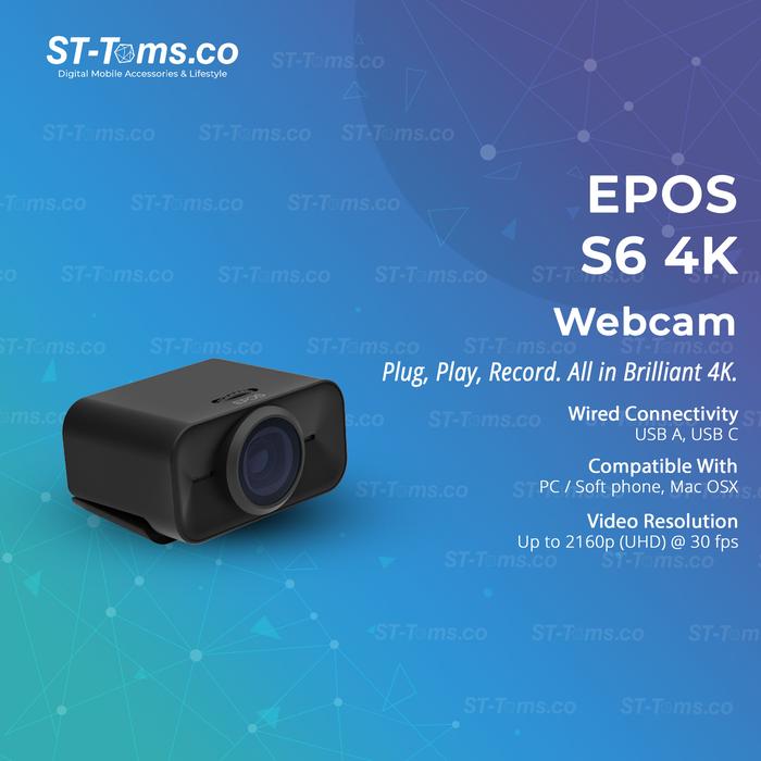 Promo Epos S6 4K USB Webcam 2160p Resolution Noise Cancellation Microphones Cicil 0% 3x ...
