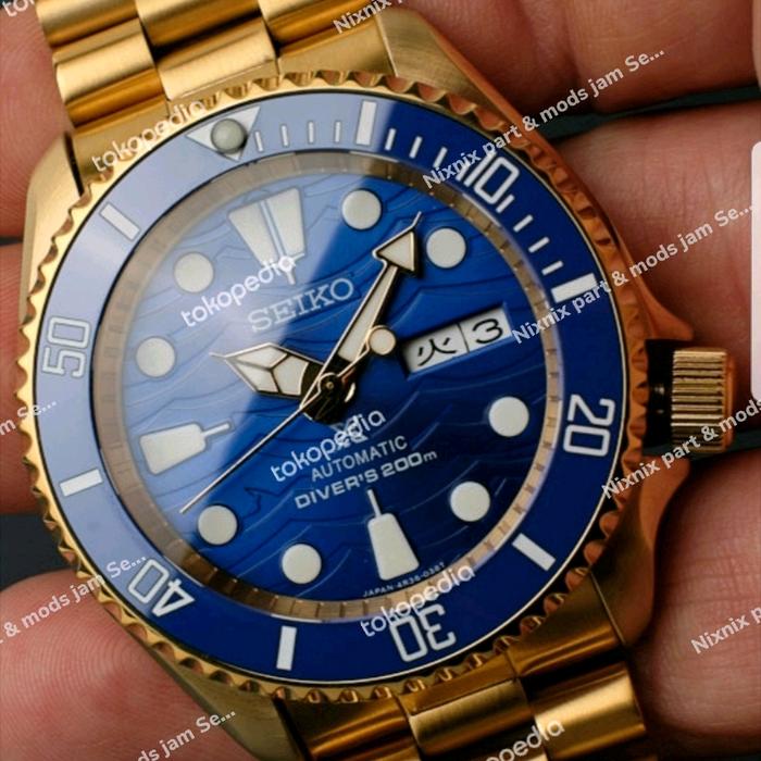 Jual Jam tangan pria Seiko mod Diver Gold Namoki semi Miltat strap ...