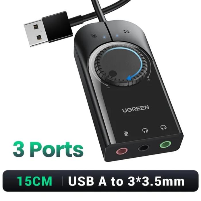 Jual Ugreen Sound Card External Usb Audio Card Adapter Usb To Jack 3.5mm - Dongle 80864 Di ...