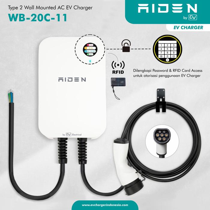 Jual WALLMOUNT AC EV CHARGER 11kW (RFID+PASSWORD) WULING AIR EV / WB ...