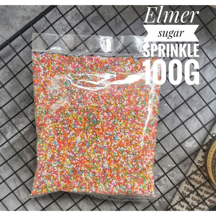 Jual S1002 ELMER Sugar SPRINKLE 100gr Edible Trimit Hiasan Kue Rainbow ...