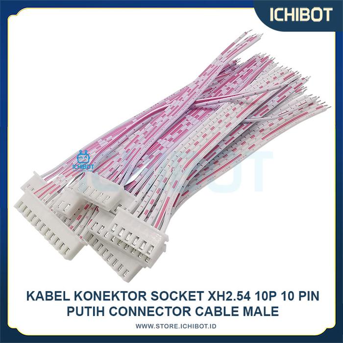 Jual Kabel Konektor Socket XH2.54 10P 10 Pin Putih Connector Cable 10cm ...