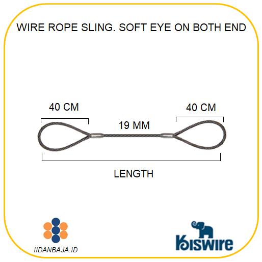 Jual WIRE ROPE SLING 19 MM. SOFT EYE ON BOTH END 40 CM. SWL 4,6 T ...