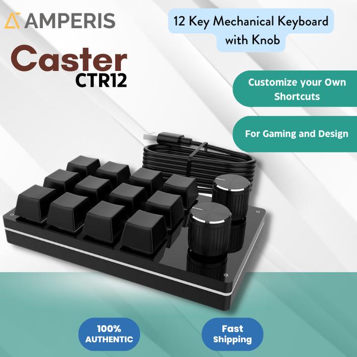 Promo Amperis Caster CTR12 Mechanical Keyboard 12 Key | 2 Knob Gaming ...