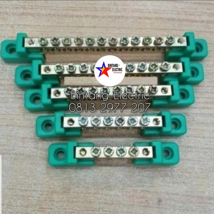 Jual Terminal Block Grounding / Nol Arde 8x12 M5 10 pole Hijau ...