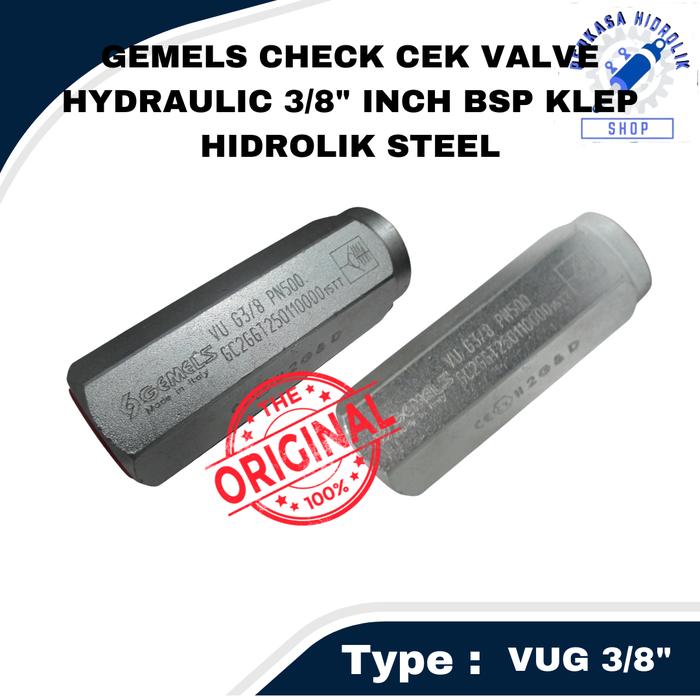 Jual GEMELS CHECK CEK VALVE HYDRAULIC 3/8" INCH BSP KLEP HIDROLIK STEEL ...