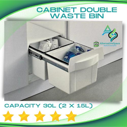 Jual VITCO 30L Cabinet Waste Bin Double White / Tempat Sampah Lemari ...