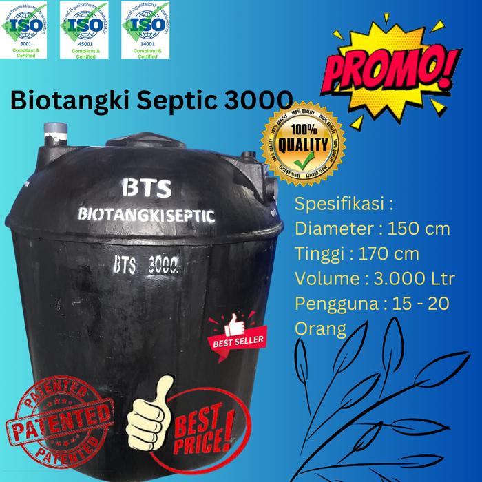 Jual Septic Tank Bio gift 3000 liter,septic tank untuk 15 Orang,septic ...