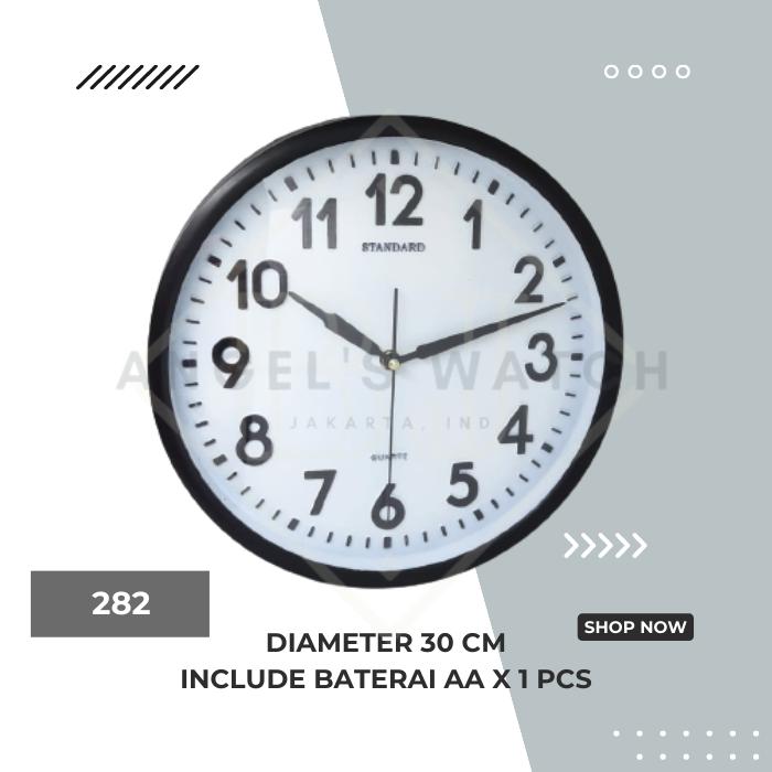 Jual Jam dinding minimalist model tebal standard 282 - Hitam - sweep ...