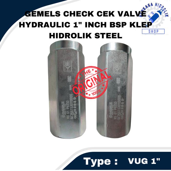 Jual GEMELS CHECK CEK VALVE HYDRAULIC 1" INCH BSP KLEP HIDROLIK STEEL ...