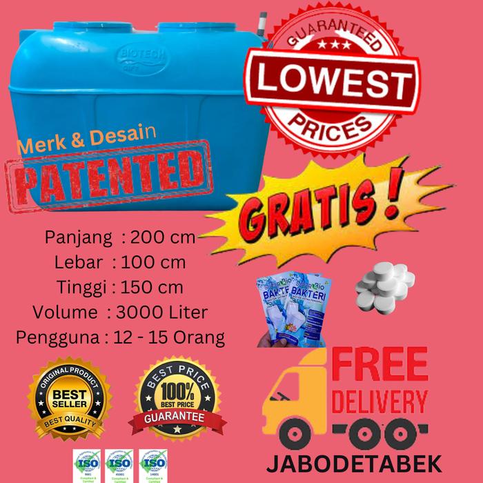 Jual Septic Tank Bio gift 3000 liter,septic tank untuk 15 Orang,septic ...
