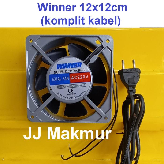 Jual Cooling Fan Winner Metal 12x12cm 220V AC Kipas Angin Besi Kotak ...