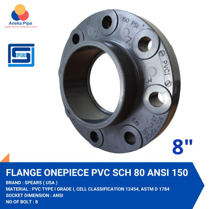 Jual Onepiece Flange PVC Sch 80 Socket ANSI 150 Size 8 Inch - Kota ...