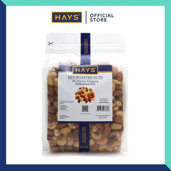 Jual Mix Roasted Nuts 500 GRAM Kacang Almond & Mede/Mete Panggang HAYS ...