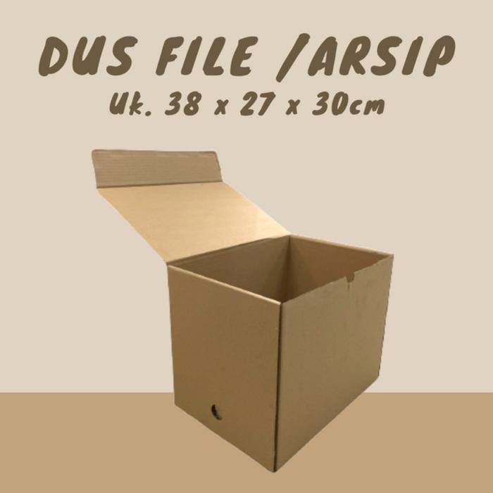Jual Box Arsip Tebal Kardus File Dokumen Kantor Coklat Ukuran 38x27x30 ...