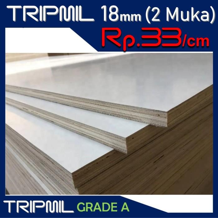 Jual Melamin 18mm Custom Harga /cm Triplek Putih Doff 18mm 2 Muka ...