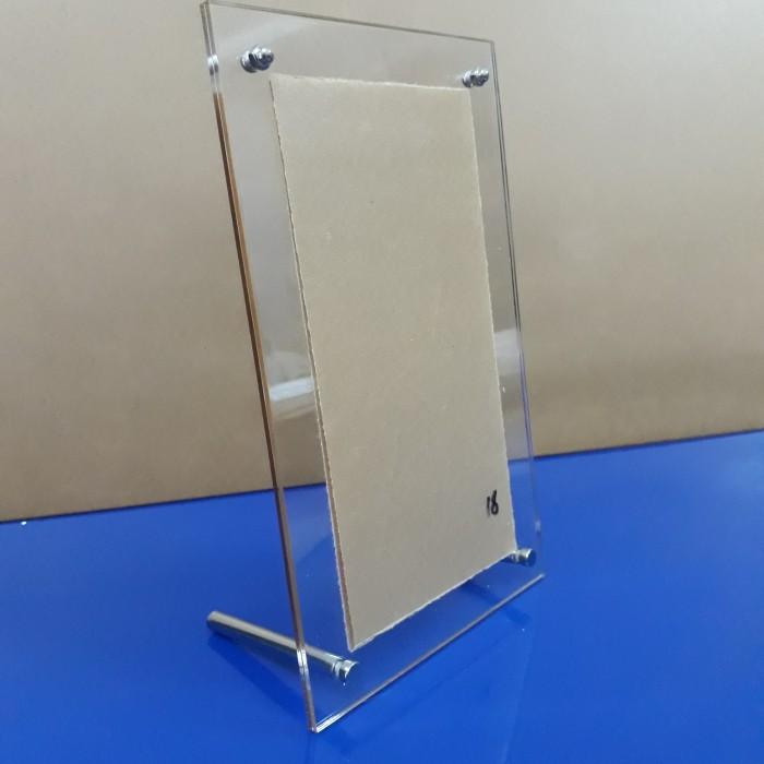 Jual A5 Bingkai Foto Akrilik Frame Foto Meja Papan Nama Acrylic bahan 3 ...