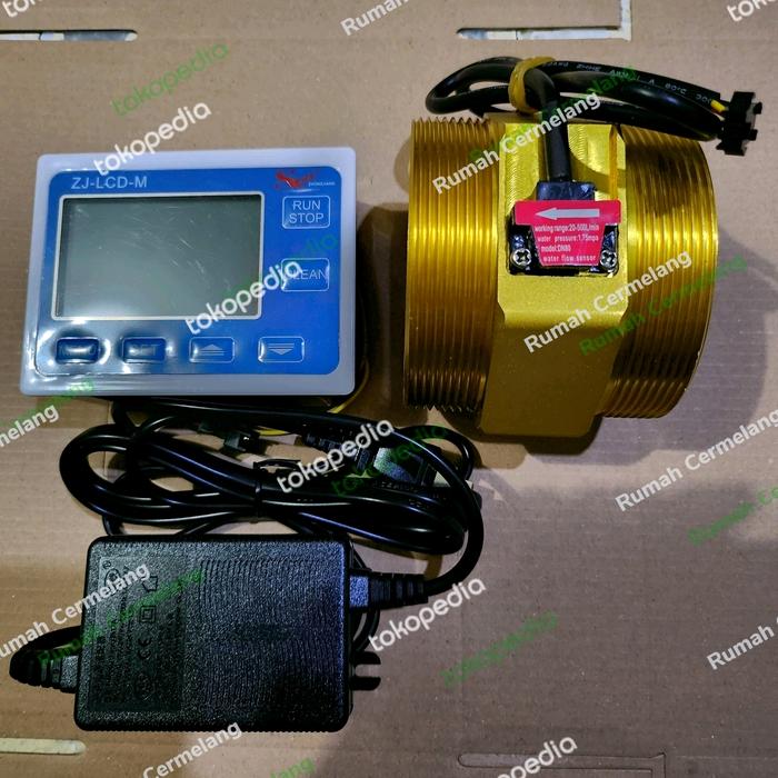 Jual Digital Flow Meter Control Wate Sensor 3 inch ZJ-LCD-M Komplit Set ...