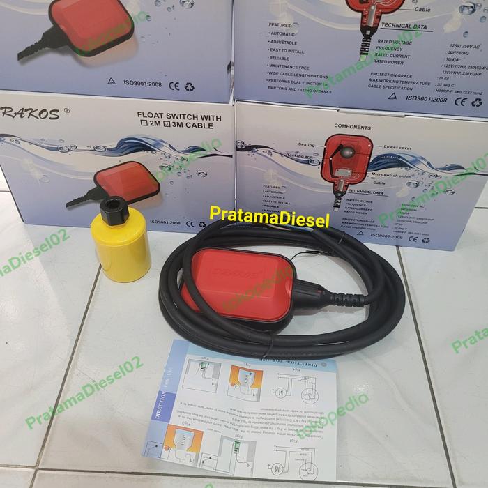 Jual Pelampung air /Float switch Drakos(kabel 2 meter)otomatis level ...