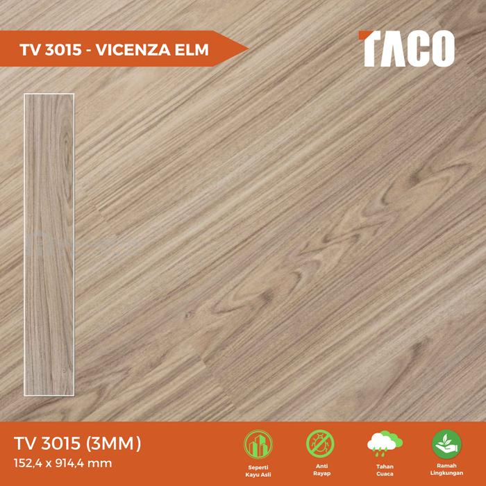 Jual TACO Lantai Vinyl 3mm TV 3015 Vicenza Elm / Lantai Motif Kayu Taco ...