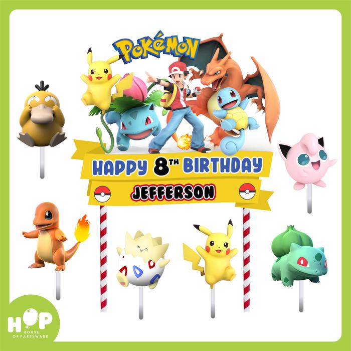 Jual Topper Cake Pokemon + Custom Nama / Hiasan Kue Ulang Tahun - Kota ...