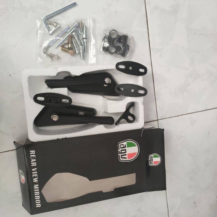 Jual Spion Circuit Blue Mirror Black Series Spion AGV Sirkuit Full CNC ...