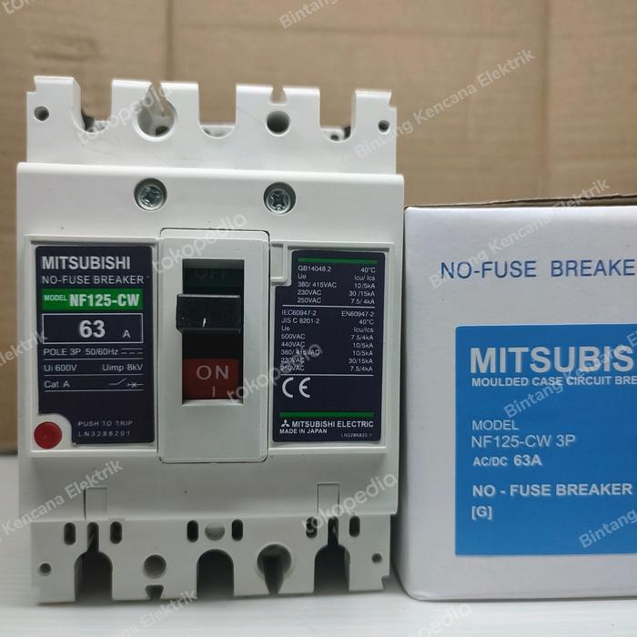 Jual MCCB NFB breaker Mitsubishi NF-125CW NF125CW NF125-CW 63A 63 A - Jakarta Barat - Bintang ...