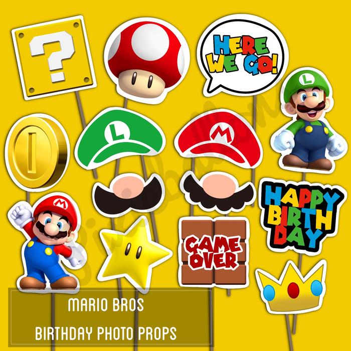 Jual PHOTOBOOTH PROPS SUPER MARIO BROS TONGKAT FOTO ULANG TAHUN ...