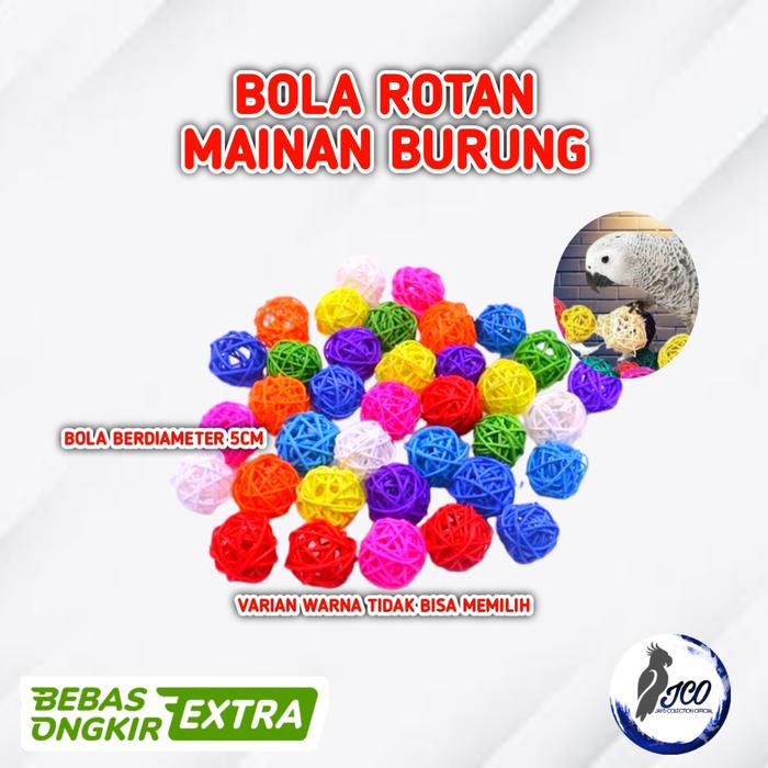 Jual BOLA ROTAN BURUNG MAINAN BURUNG BOLA ROTAN LOVEBIRD PARKIT PARROT ...
