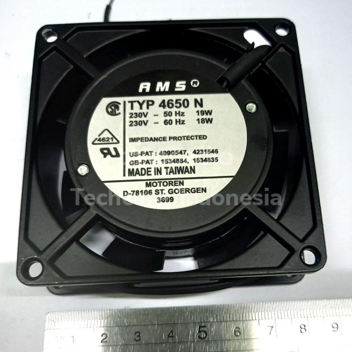 Jual Kipas Axial Fan AC 220v/230v 8x8cm tebal 2.5cm AMS TYP 4650N ...