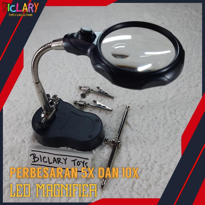 Jual Kaca Pembesar LED Lup Magnifier Magnifying Glass Meja Gundam ...