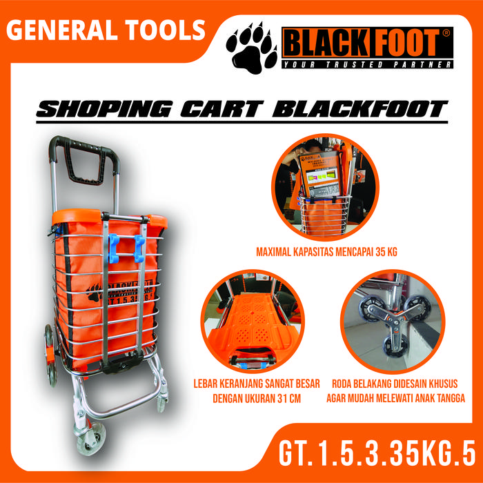 Promo BLACKFOOT KERANJANG BELANJA MULTI FUNGSI ALUMINIUM TROLLEY TROLY ...