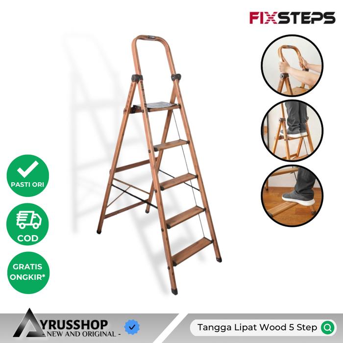 Jual Tangga Lipat Aluminium 5 Step Kokoh Praktis Ringan/Fixsteps/Slim ...