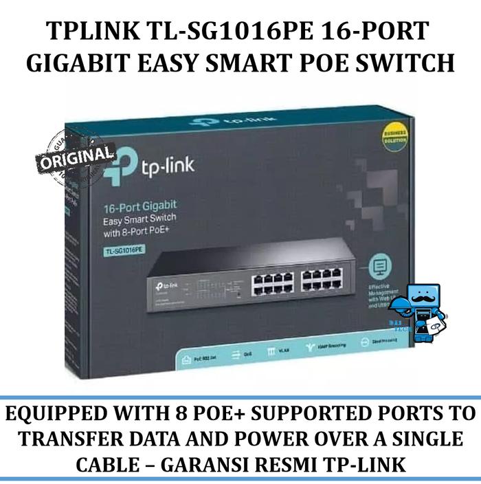 Jual TP-LINK TL-SG1016PE 16-Port Gigabit Easy Smart PoE Switch 8-Port PoE+ - Jakarta Pusat - Das ...