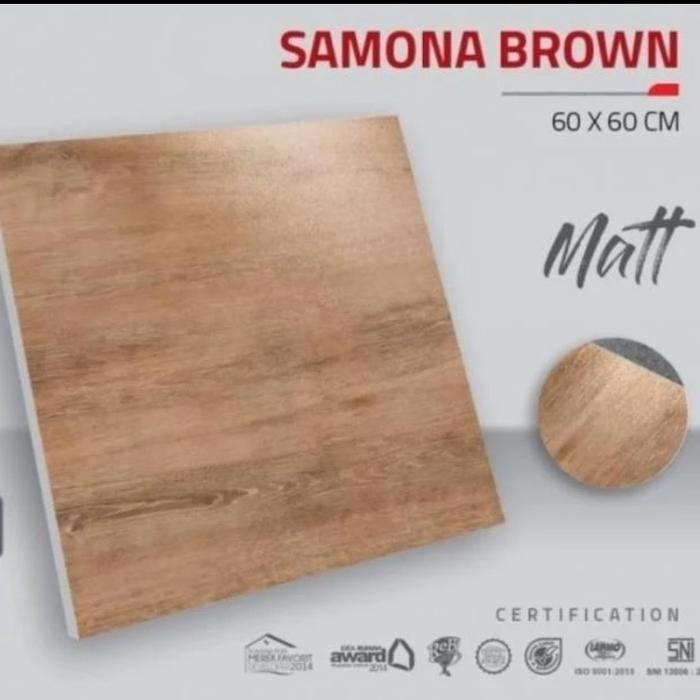 Jual granit lantai 60x60 motif kayu indogress samona brown matt - Kab. Bogor - PT. MANDIRI JAYA ...