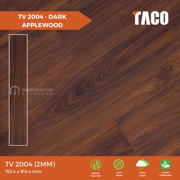 Jual TACO Lantai Vinyl 2mm TV 2004 Dark Applewood / Lantai Motif Kayu ...