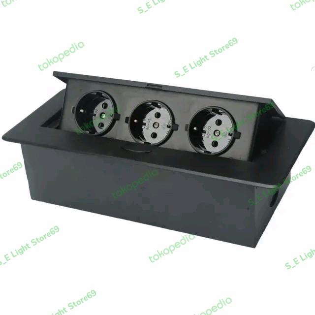 Jual Stop Kontak Lantai Meja Tanam 3 Colokan / Soket Pop Up Body Hitam - Jakarta Pusat ...