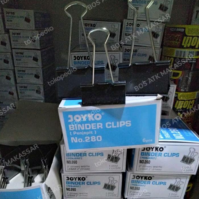 Jual [ DUS / 12 BOX ] BINDER CLIP NO. 280 JOYKO / PENJEPIT KERTAS CLIP - Kota Makassar - BOS ATK ...