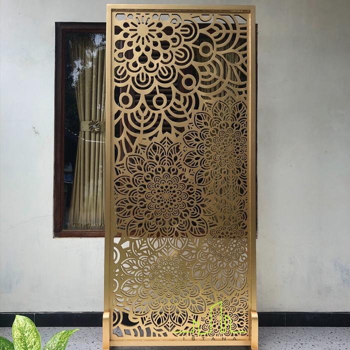 Jual dekorasi dinding partisi penyekat ruangan munimalis solid wood ...